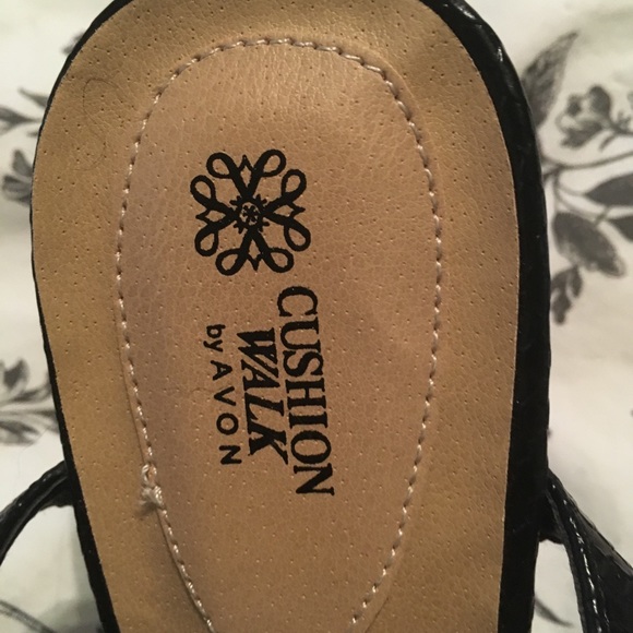 Avon | Shoes | Avon Cushion Walk Heeled Sandals Black | Poshmark